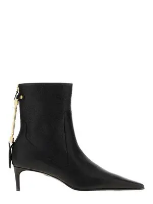 Dsquared2 Leather Ankle Boots With 5 Cm Heel - Black