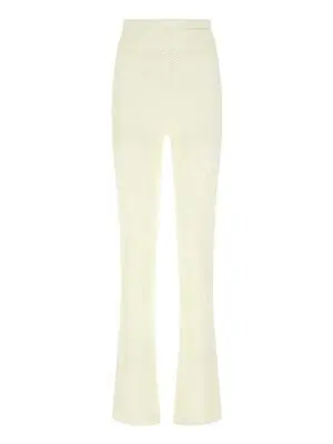 ANDREĀDAMO Stretch Viscose-blend Trousers - White