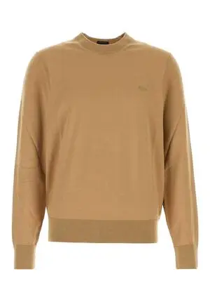 BOSS Virgin Wool Crewneck Sweater - Camel
