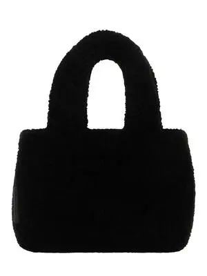 Amina Muaddi Mini Shearling Amini Giuly Handbag - Black