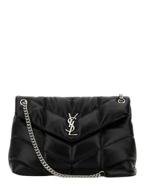 Saint Laurent Nappa Leather Puffer Shoulder Handbag - Black