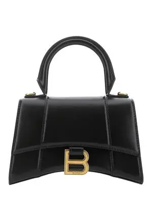 Balenciaga Leather Mini Hourglass Handbag - Black