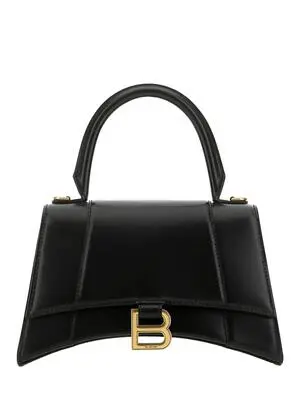 Balenciaga Leather Mini Hourglass Handbag - Black