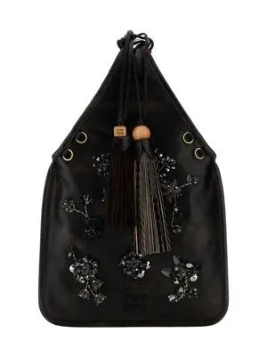 Miu Miu Nappa Leather Handbag With Embellishments - Black