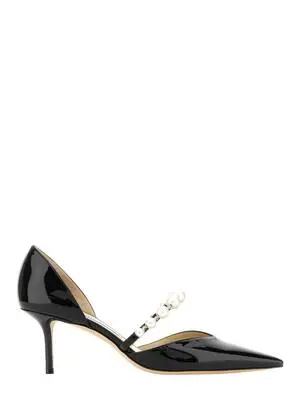 JIMMY CHOO JIMMY CHOO Aurelie 65 Leather Pumps With Pearl Detailing Black