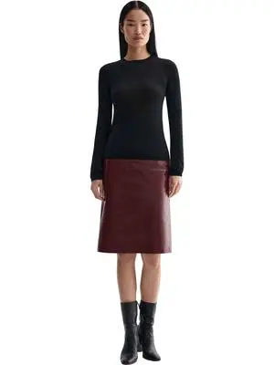 Veronica De Piante Noelia Embossed Leather Pencil Skirt - Dark Red