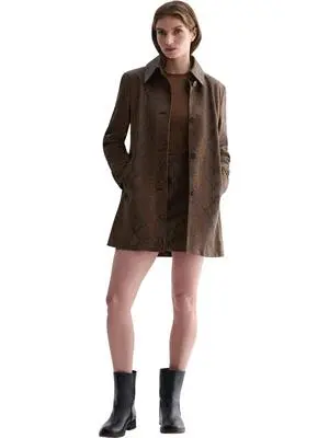 VERONICA DE PIANTE Chiara Coat In Snake Print Leather, Camel