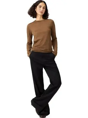 Veronica De Piante Joey Crew Neck Merino Wool Sweater - Camel