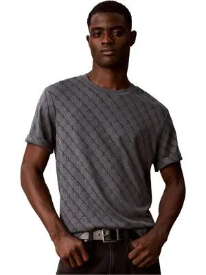 Calvin Klein Liquid Touch Monogram Logo Crewneck Tee - Turbulence