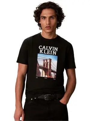 Calvin Klein Calvin Klein Brooklyn Bridge Logo Graphic Tee Black