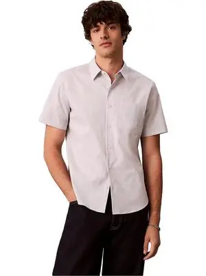 Calvin Klein Yarn-dyed Windowpane Stretch Button-down Shirt - Harbor Mist