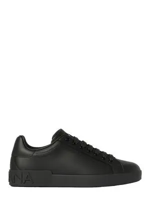 DOLCE & GABBANA Dolce & Gabbana Leather Sneakers With Logo Detailing