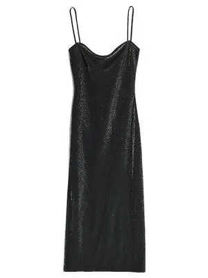 Gucci Fitted Midi Dress With Iridescent Effect - Black