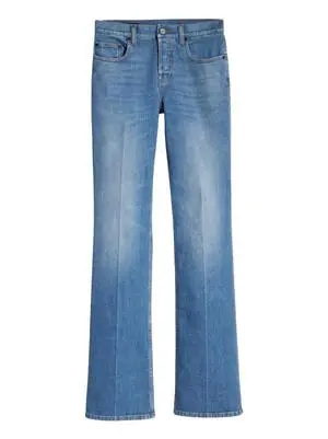 Gucci Flared Stretch Cotton Denim Pants - Blue
