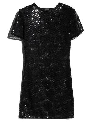 GUCCI Gucci Embroidered Tulle Mini Dress With Sequins