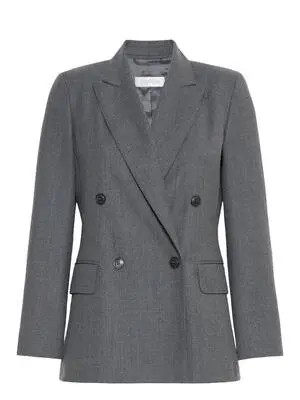 Max Mara Double-breasted Wool Flannel Blazer - Medium Grey