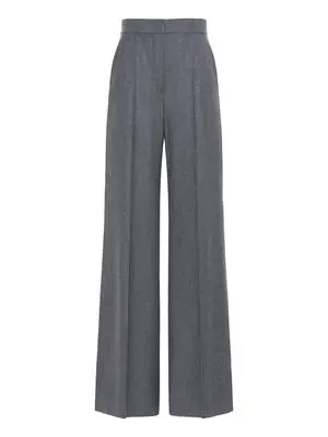 Max Mara Max Mara High-Waisted Stretch Wool Tailored Trousers Medium Grey