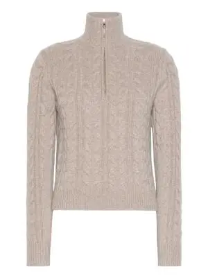 MAX MARA Max Mara Cable-Knit Cashmere Half-Zip Sweater