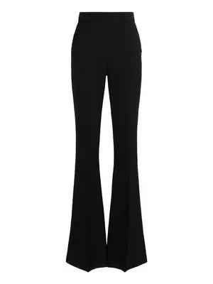 Max Mara Flared Stretch Wool Twill Trousers - Black