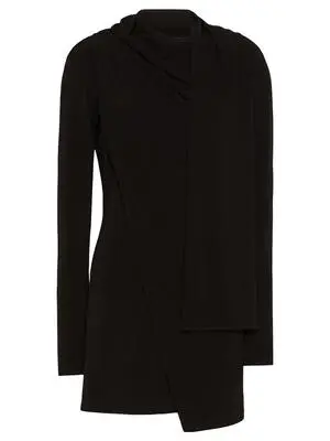 Max Mara Fluid Jersey Shawl Neck Draped Dress - Black