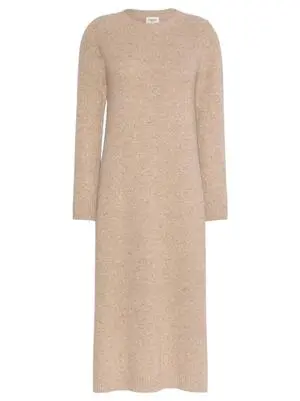 Max Mara Wool-blend Tweed Midi Dress - Beige