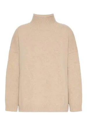 Max Mara Wool Knit Turtleneck Jumper - Beige