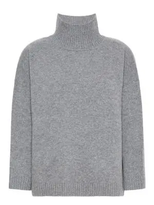 Max Mara Wool Knit Turtleneck Jumper - Medium Grey