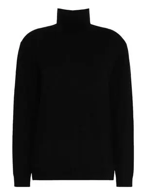 Max Mara Wool And Silk Knit Turtleneck - Black