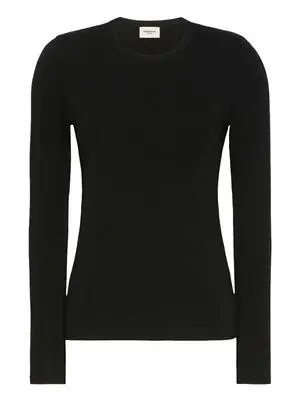 Max Mara Max Mara Stretch Viscose Jersey Long Sleeve T-Shirt Black