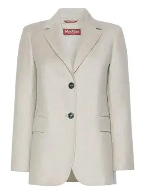 Max Mara Single-breasted Wool Flannel Blazer - Beige