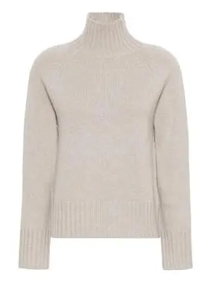 Max Mara Wool And Cashmere Yarn High Neck Sweater - Beige