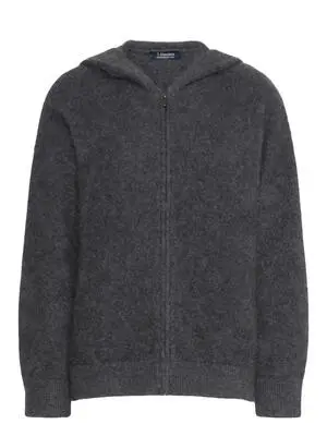 Max Mara Max Mara Brushed Yak Yarn Hooded Cardigan Medium Grey