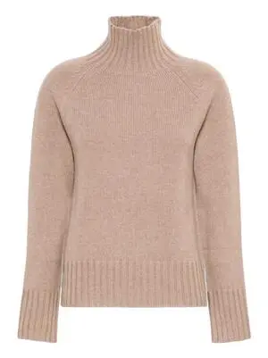 Max Mara Wool And Cashmere Yarn Polo-neck Sweater - Clay