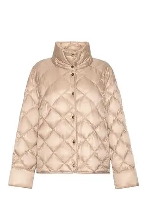 Max Mara Slim-fit Puffer Jacket In Water-repellent Plain-weave Fabric - Beige