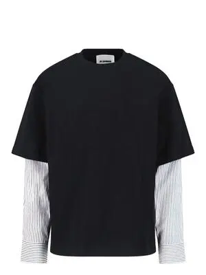 JIL SANDER Layered Long-sleeve T-shirt - Black