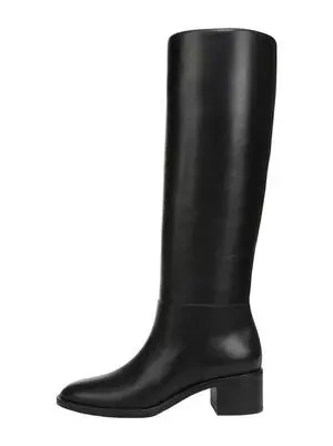 Vince Leather Wide-calf Knee-high Boots - Black