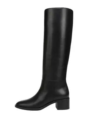 Vince Leather Knee-high Block Heel Boots - Black