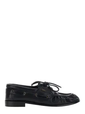 Saint Laurent Leather Loafers - Black