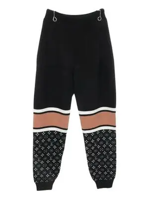 LOUIS VUITTON Monogram Knit Track Pants - Black