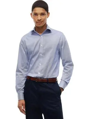 Tommy Hilfiger Slim Fit Geo Print Thflex Dress Shirt 14.5/32 - Navy