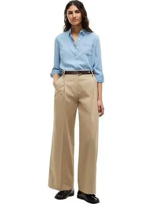 Tommy Hilfiger Pleated Wide-leg Chinos - Camel