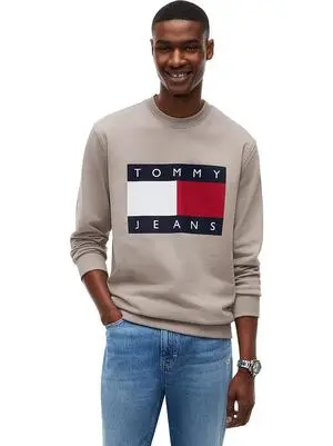 Tommy Hilfiger Big Flag Logo Sweatshirt - Limestone Dust