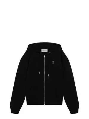 AMI Paris De Coeur Zip-up Sweatshirt - Black