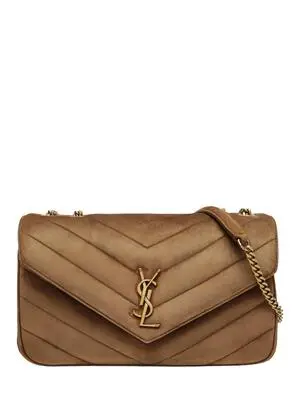 Saint Laurent Loulou Medium Suede Bag - Orange