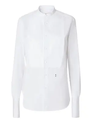 Fendi Cotton Poplin Shirt With Mandarin Collar - White