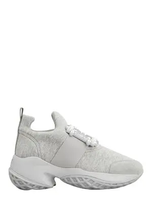 ROGER VIVIER Viv Run Sneakers With Crystal Buckle - Gray