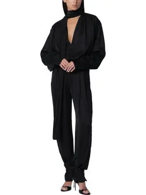 Andamane The Attico Mathilda Cupro Satin Blouse - Black