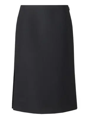 Fendi Silk And Wool Midi Pencil Skirt - Black