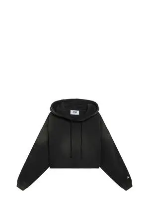 GOLDEN GOOSE Charcoal Cotton Hooded Sweatshirt - Black