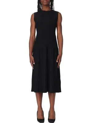 Max Mara Sleeveless Ribbed Knit Dress - Black